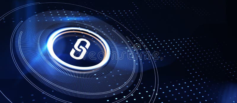 Chain Link Icon on Abstract Blue Background. Hyperlink Chain Symbol ...