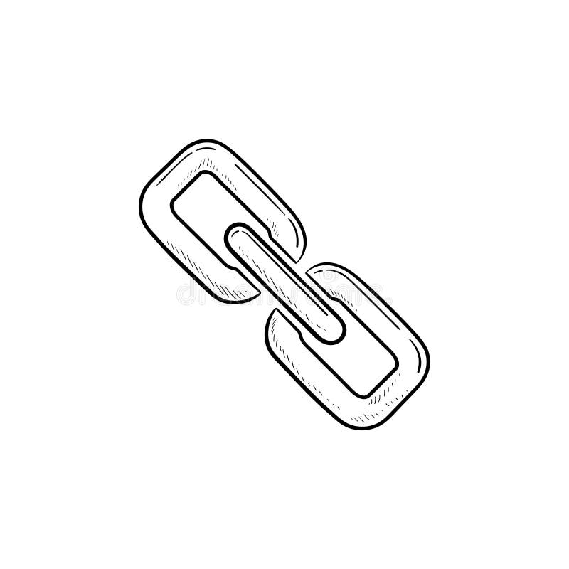 Chain Link Icon Hand Drawn Outline Doodle Icon. Stock Vector ...