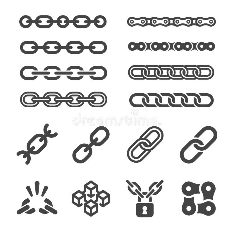 Chain icon set stock vector. Illustration of line, logo - 148237829