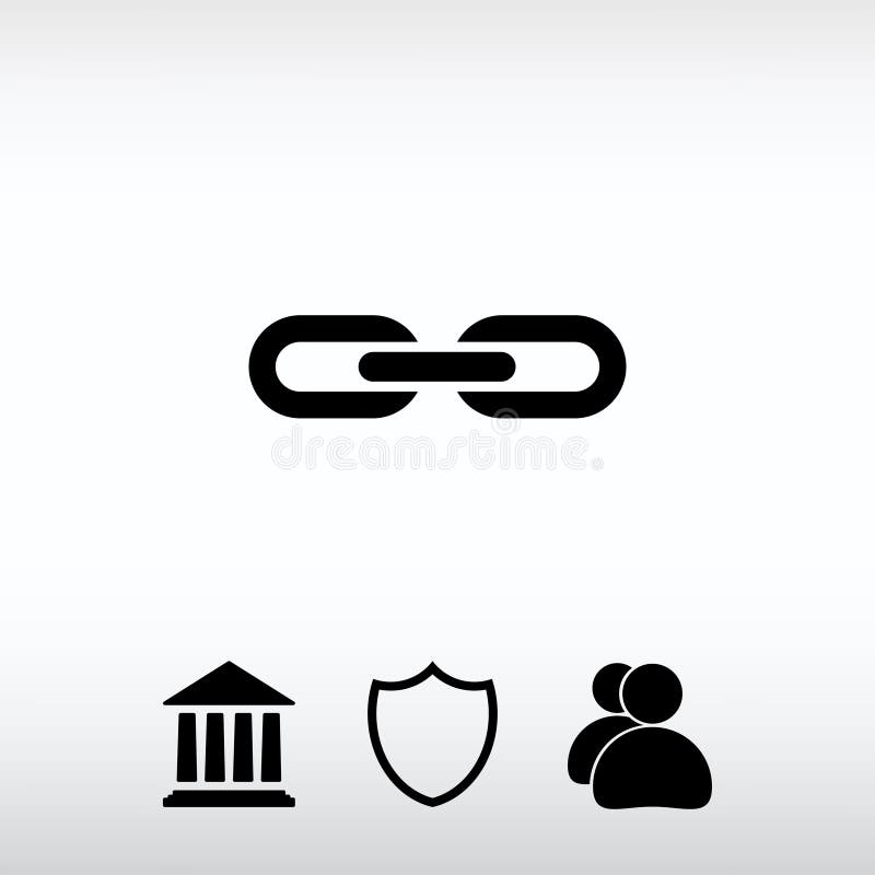 Chain Link Icon, Vector Illustration. Flat Design Style Stock Vector ...