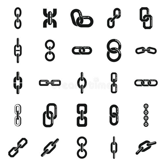 Chain Link Icons Set Simple Vector. Bike Link Stock Vector ...