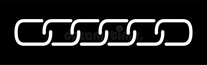 Chain Link Line on Black Background. Black Flat Style Vector ...