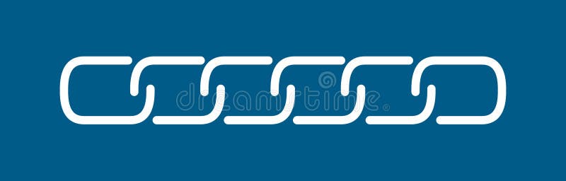 Chain Link Line on Blue Background. Blue Flat Style Vector Illustration ...