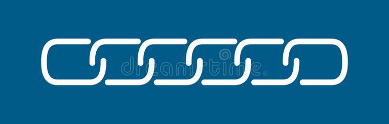 Chain Link Line on Blue Background. Blue Flat Style Vector Illustration ...