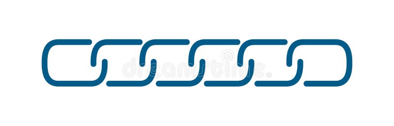 Chain Link Line Blue on White Background. Blue Flat Style Vector ...