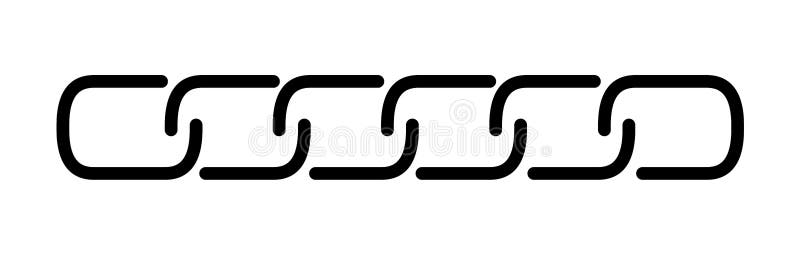 Chain Link Line on Black Background. Black Flat Style Vector ...
