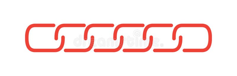 Chain Link Line Red on White Background. Red Flat Style Vector ...