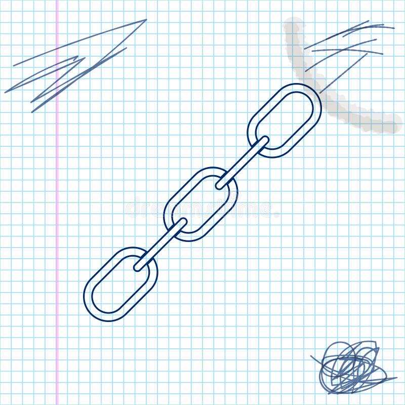 Chain Link Line Sketch Icon Isolated on White Background. Link Single ...