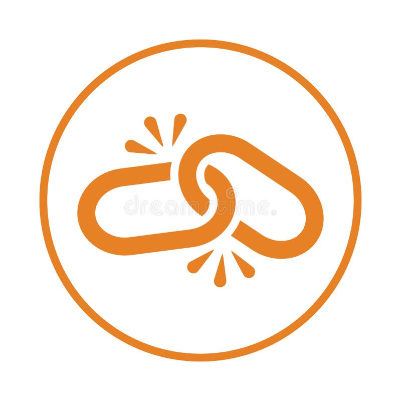Chain, Link, Linking, Connection Icon. Orange Vector Sketch Stock ...