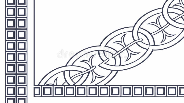 Chain Link Pattern Corner and Border Design, Vector Design Generative ...