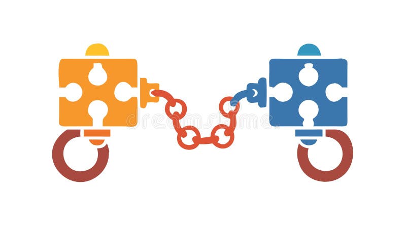 Chain Link Puzzle Icon for Connectivity and Security, Vector Design ...