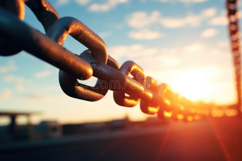 A Chain Link Reconnecting Under Daylight Stock Illustration ...