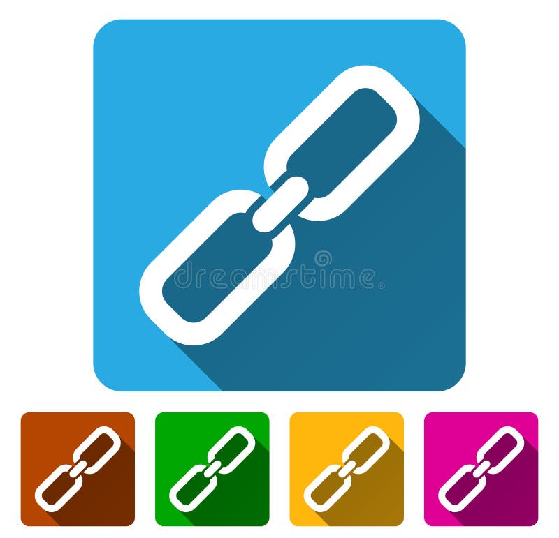 Chain Link Symbol Icons with Diagonal Shadows Stock Vector ...