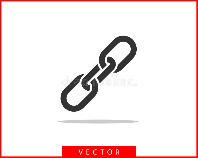 Chain Link Vector Icon. Chainlet Element Flat Design. Concept ...