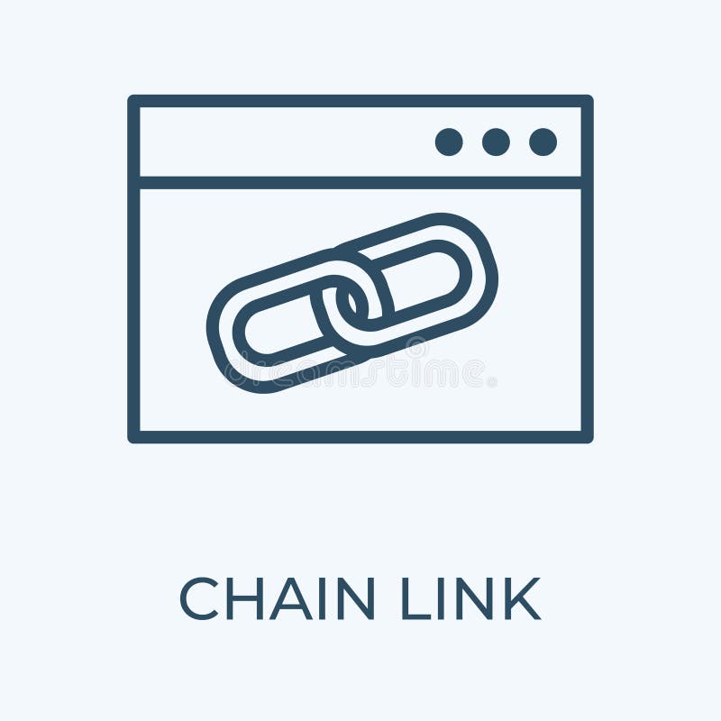 Chain Link in Web Browser Editable Stroke Thin Vector Line Icon Stock ...