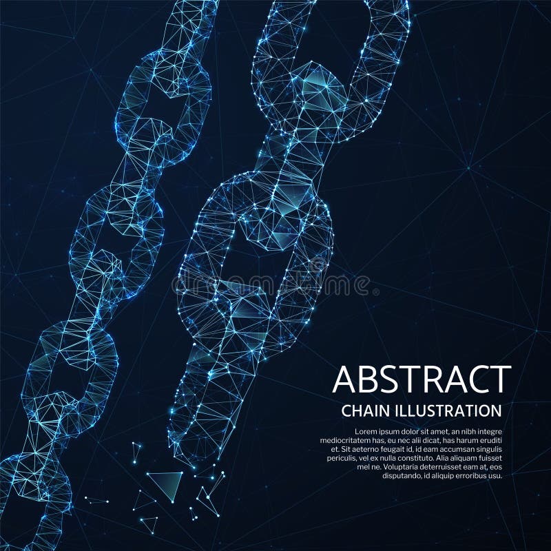 Chain Links 3d Network Vector Abstract Concept with Polygon Shapes and ...