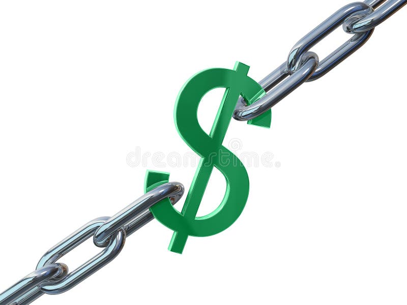 Chain Links Dollar Symbol stock illustration. Illustration of symbol ...
