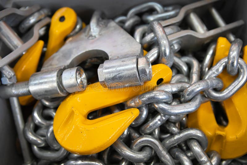 Chain Links and Hook. Spare Parts for a Small-sized Crane Stock Photo ...