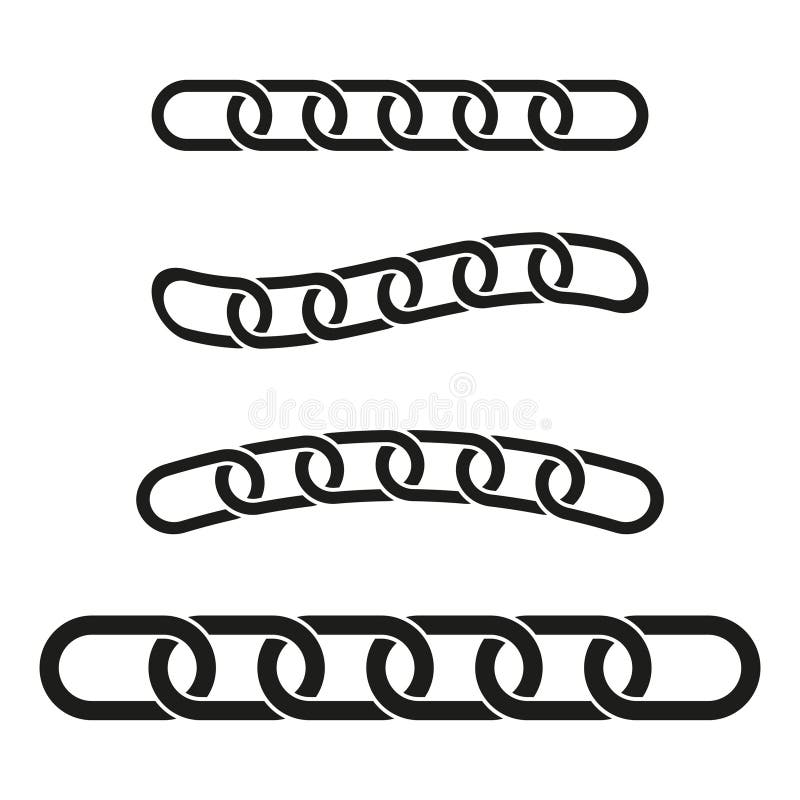 Chain Links Icon. Set of Four Chain Designs. Vector Illustration Stock ...