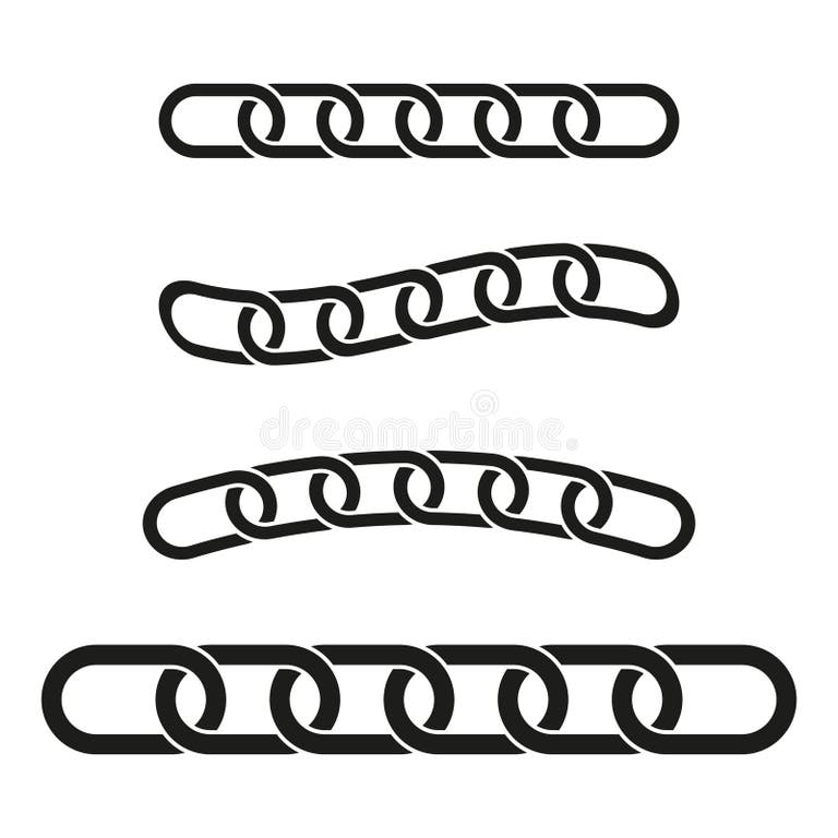 Chain Links Icon. Set of Four Chain Designs. Vector Illustration Stock ...