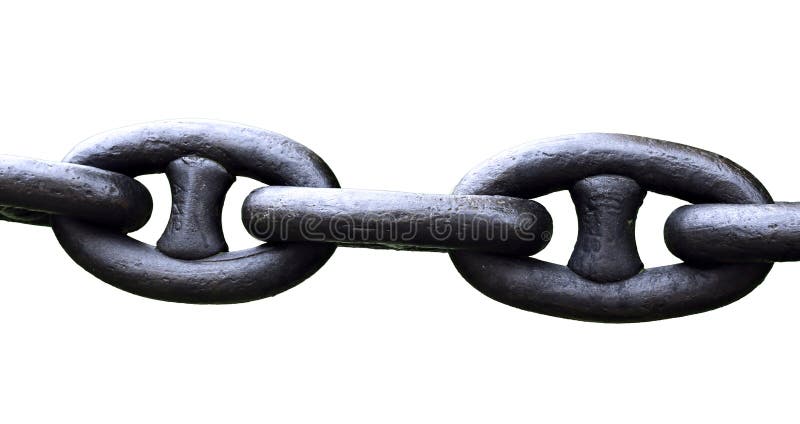 Chain of Links of the Old Cast-iron Isolated Stock Photo - Image of ...