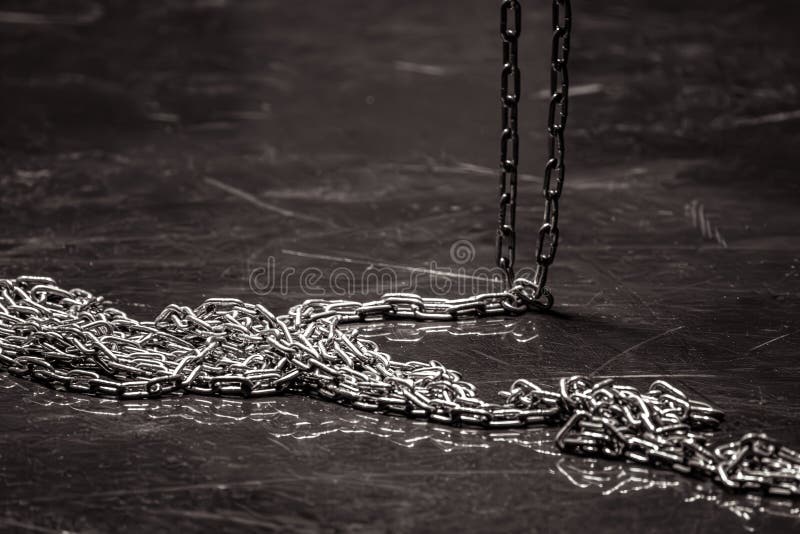 Iron Chain on a Dark Background Stock Image - Image of concept ...