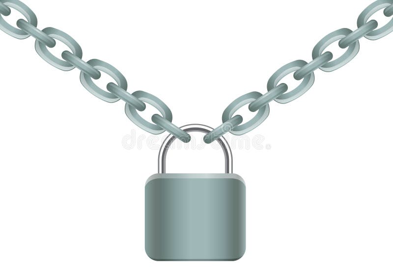 Chain and lock stock vector. Illustration of symbol, lock - 13123682