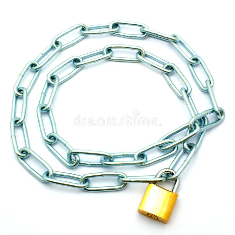Framework from Chain with Lock Stock Photo - Image of object, link ...