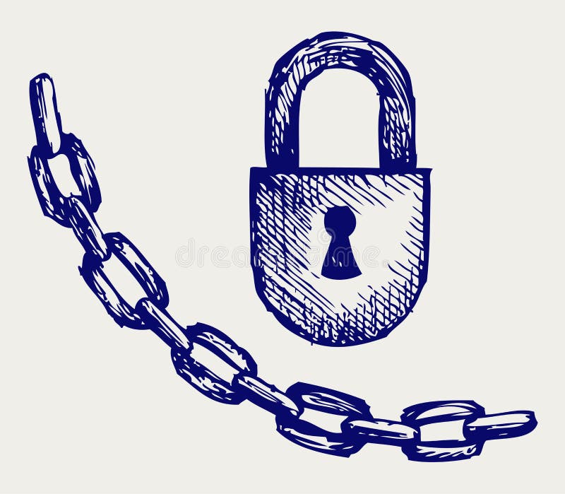 Chain and lock stock vector. Illustration of object, abstract - 28253487