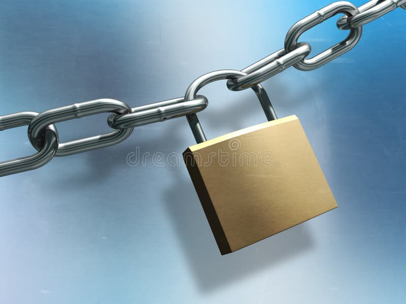 Chain and lock stock illustration. Illustration of pull - 6238416