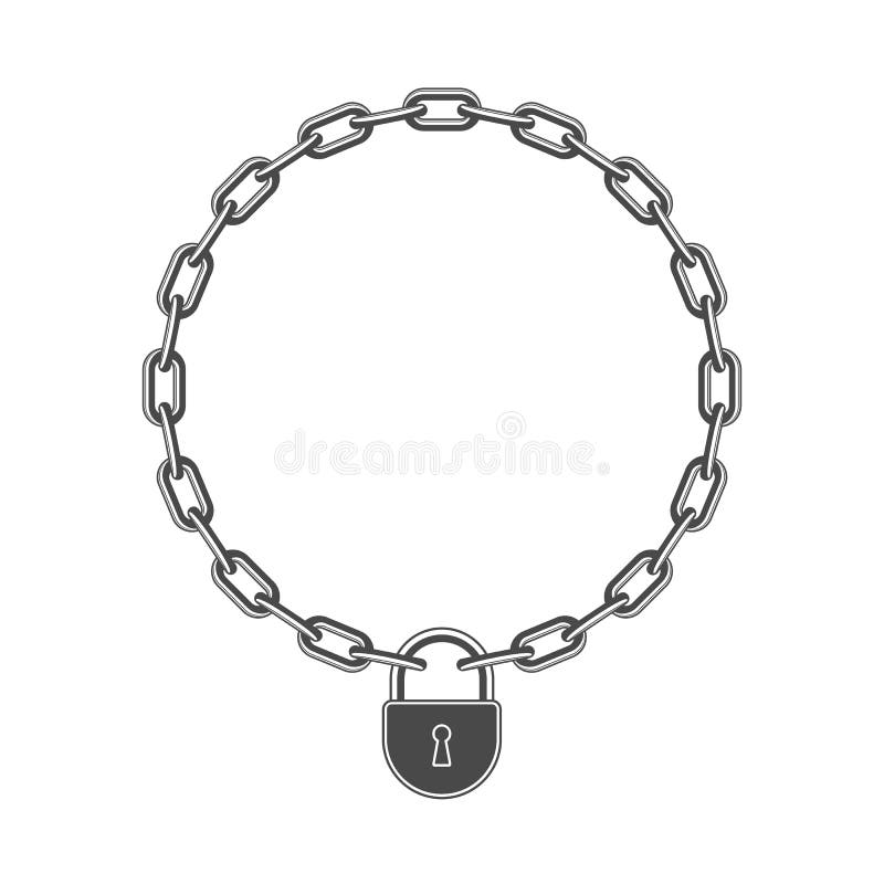 Chain with lock. stock vector. Illustration of protect - 183299225