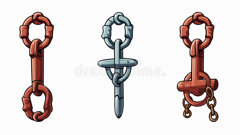 Chain Lock Hook Isolated stock vector. Illustration of artwork - 345278334