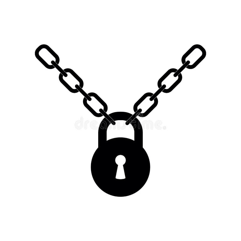 Chain with Lock Icon. Security Icon Stock Vector - Illustration of ...