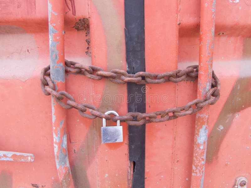 Chain Lock Shipping Container Stock Image - Image of transportation ...