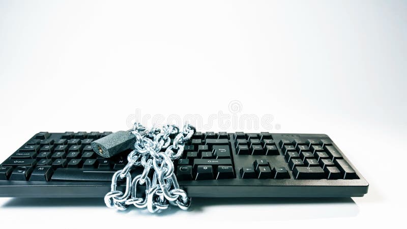 Chain Locked Padlock Computer Black Keyboard Stock Footage - Video of ...