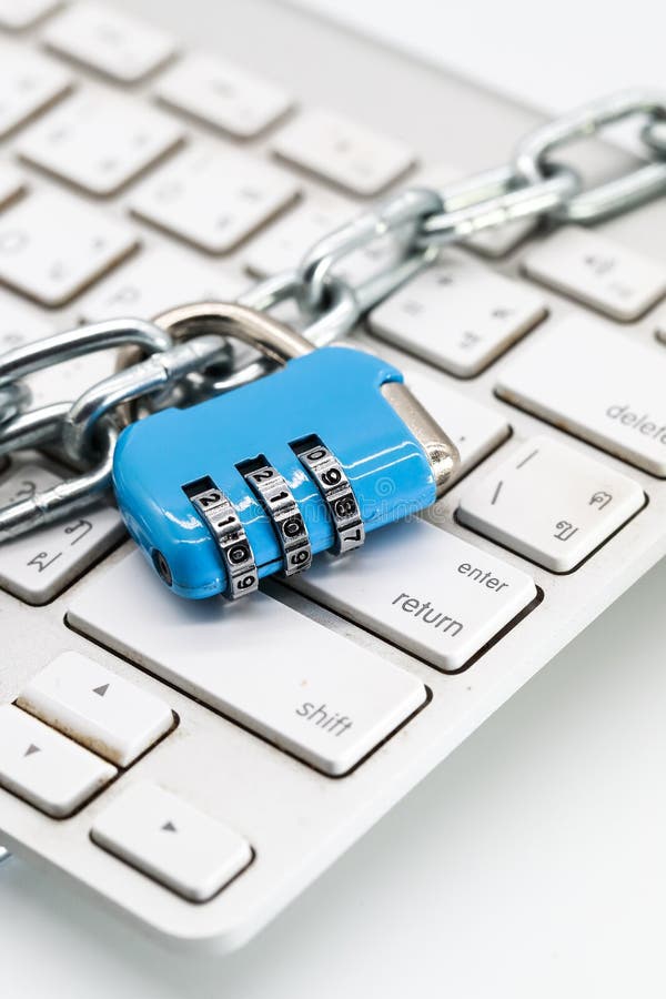 Chain Locked with Password Protection on Computer Keyboard this Image ...