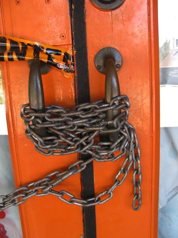 Chain locking the entrance stock image. Image of chain - 127477713