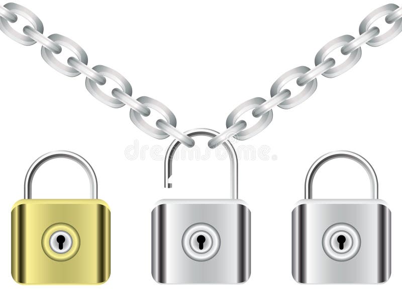 Chain and lock stock vector. Illustration of symbol, lock - 13123682
