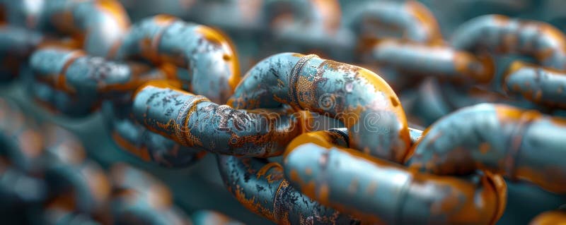 A Chain Made of Interconnected Gears, Symbolizing Teamwork and ...