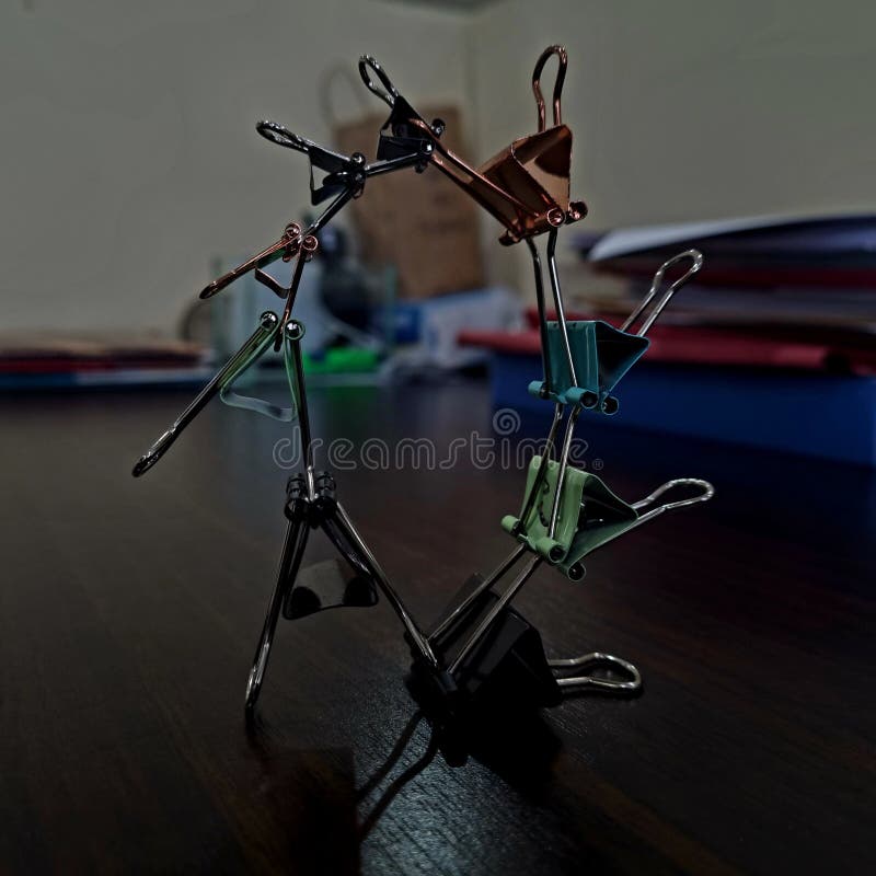 Chain Made of Paper Clips Team Collaboration Concept Stock Photo ...