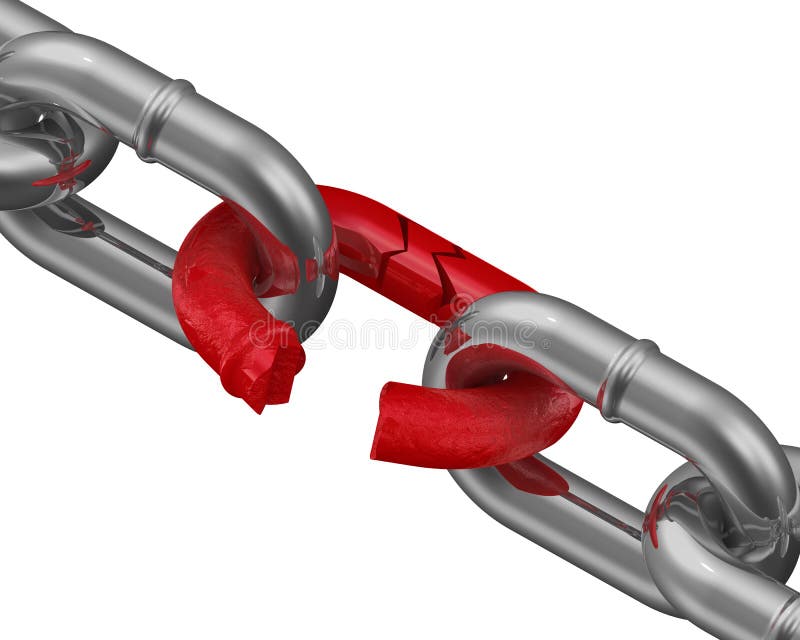 Chain Metal. the Weakest Link Stock Illustration - Illustration of ...