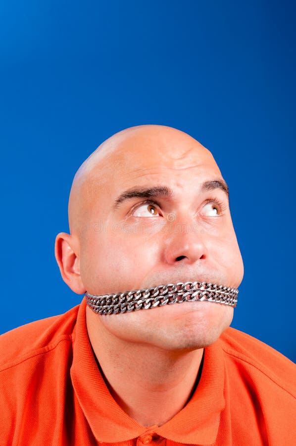 Chain on the mouth stock image. Image of crime, concept - 26416257
