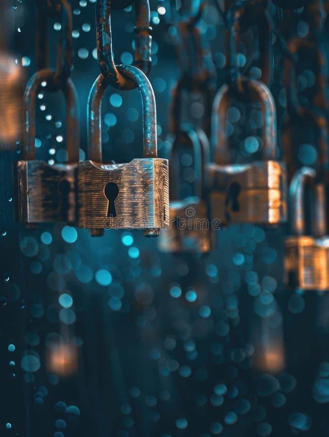 A Chain with Multiple Locks Hanging from it, Possibly Used for Securing ...