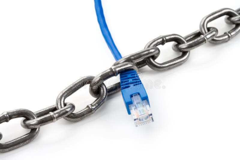 Chain and Network Connection Plug Stock Photo - Image of support, wired ...