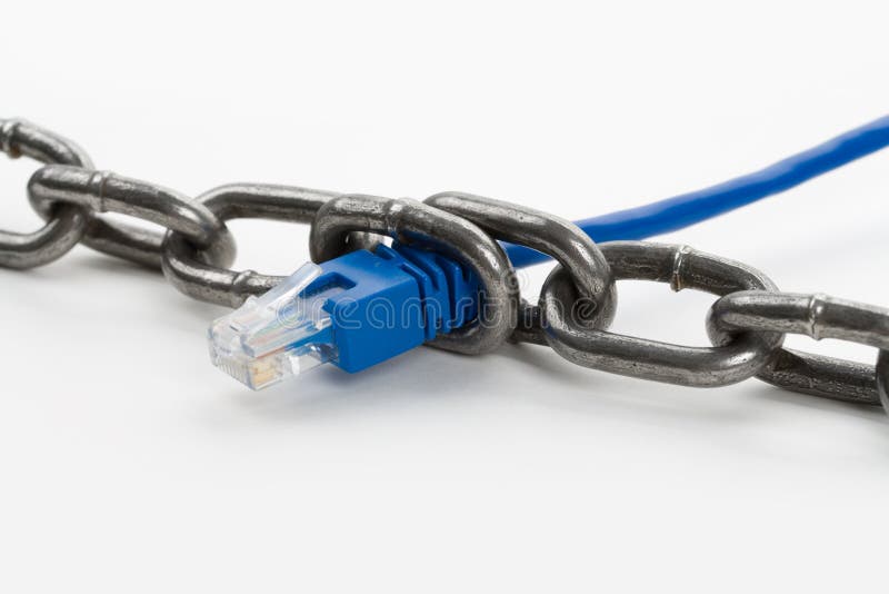 Chain and Network Connection Plug Stock Photo - Image of support, wired ...
