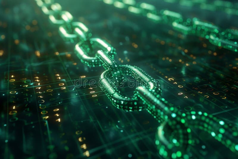 Chain of Network Connections, Block Chain Concept, Digital Security ...