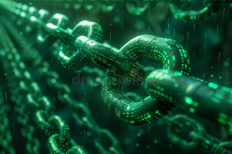 Chain of Network Connections, Block Chain Concept, Digital Security ...
