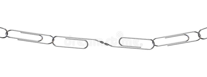 Chain of Office Paper Clips Stock Illustration - Illustration of link ...