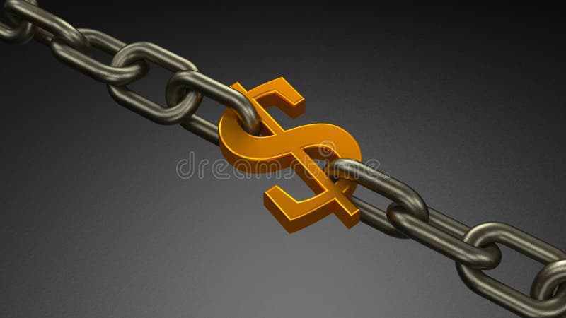 Chain and One Link in the Form of a Dollar Sign. Dollar Debt ...
