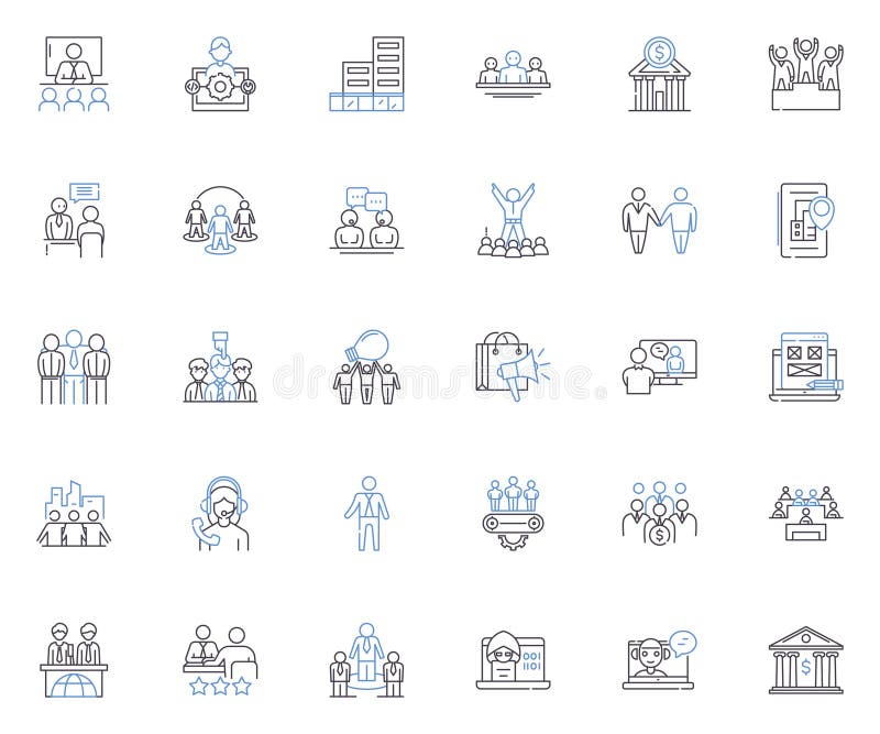 Chain Operation Line Icons Collection. Logistics, Efficiency ...